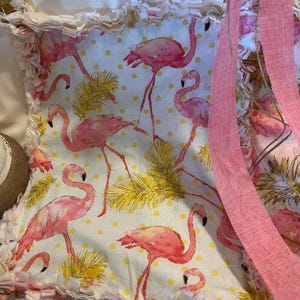 Flamingo Rag Quilt Throw. Handmade - Etsy