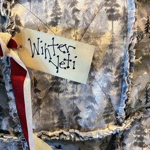 Yeti Christmas Quilt Throw. Handmade - Etsy