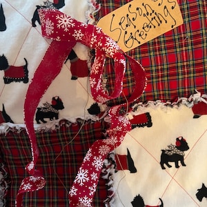 Christmas Scottish Terrier Dog Rag Quilt Throw. Handmade - Etsy