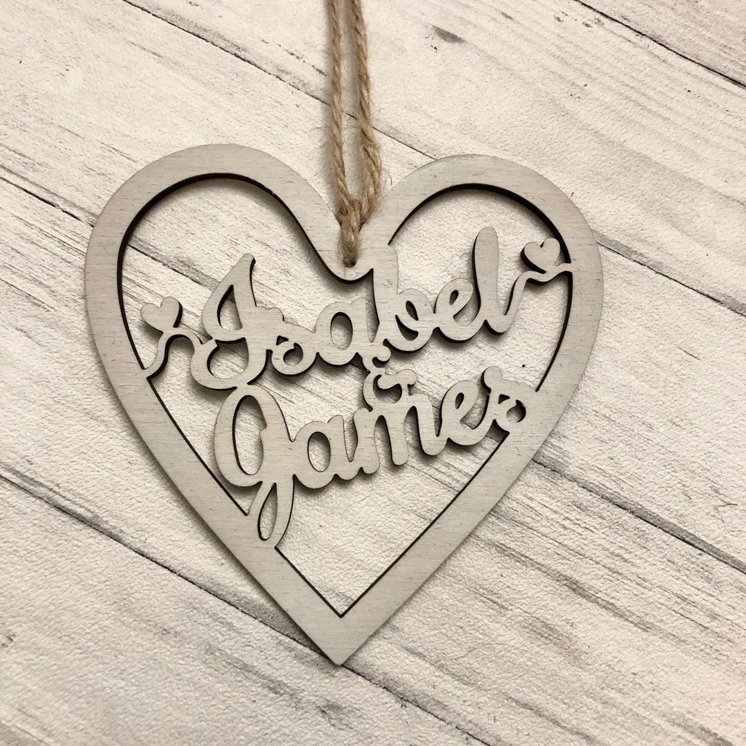Personalised Valentine heart names hand painted heart wall plaque ...