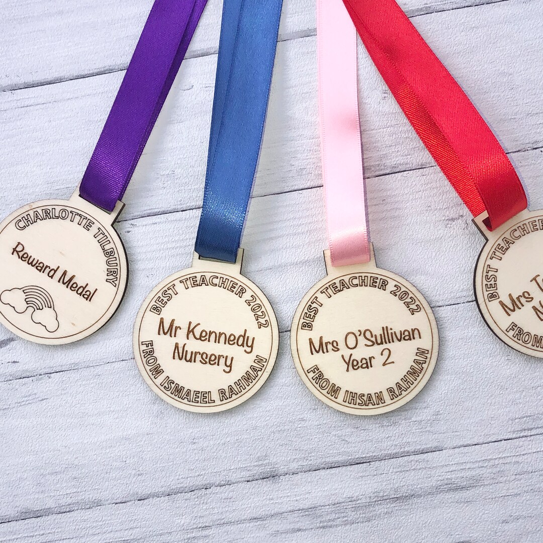 Custom Medal Wooden Personalised, Reward Medals Personalised, Teacher ...