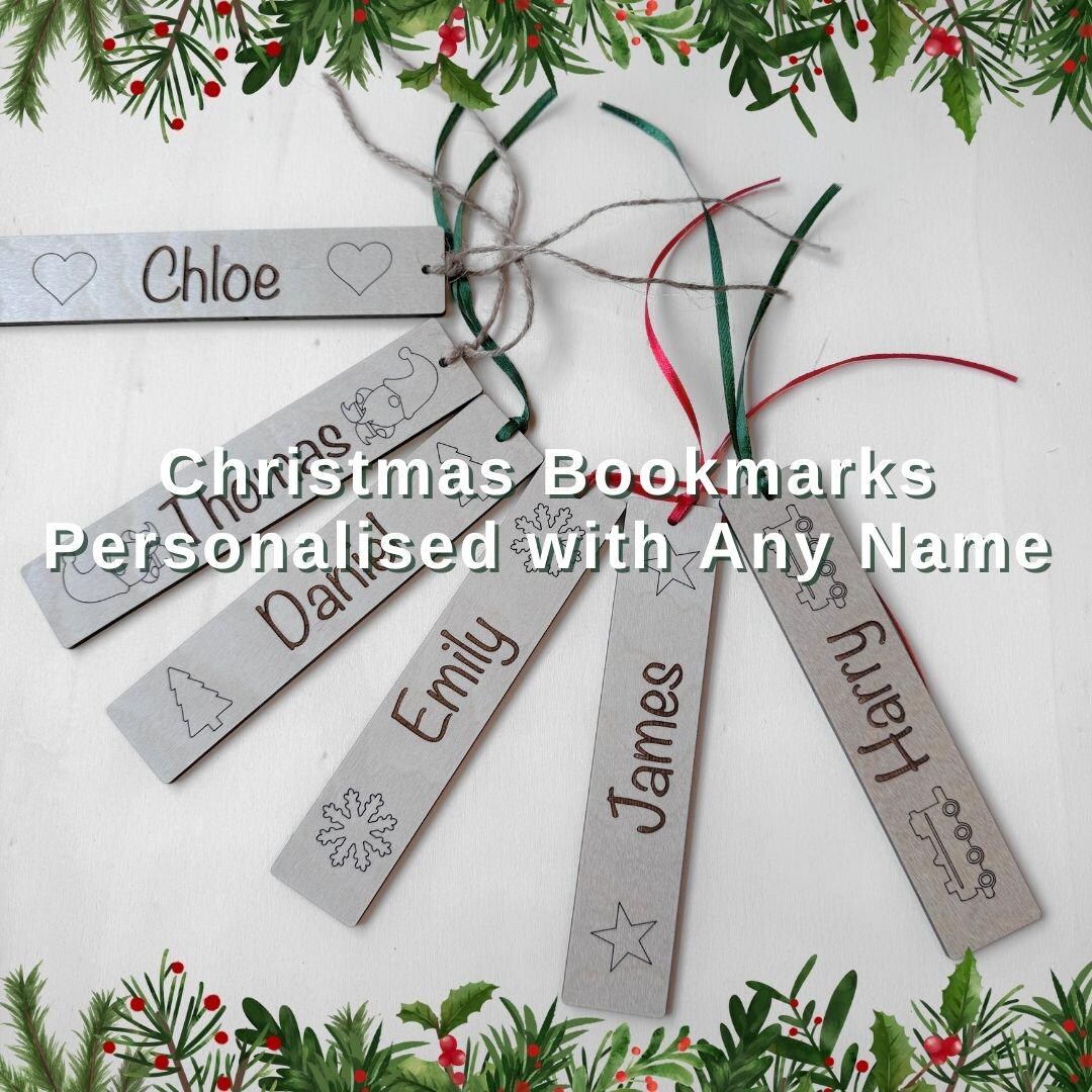 Christmas Bookmarks Personalised With Any Name Engraved, Various ...