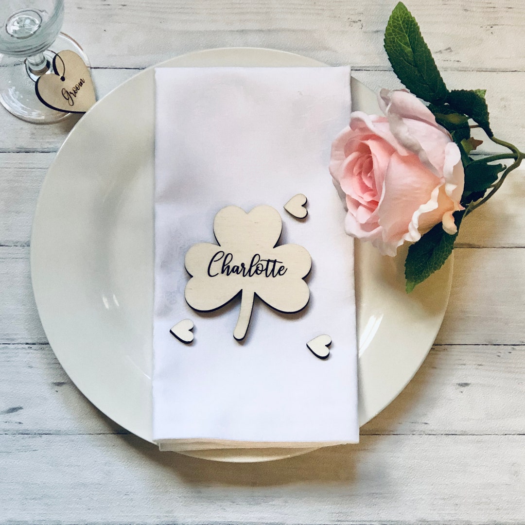Shamrock Place Setting Name Engraved and Personalised, Laser Engraved ...