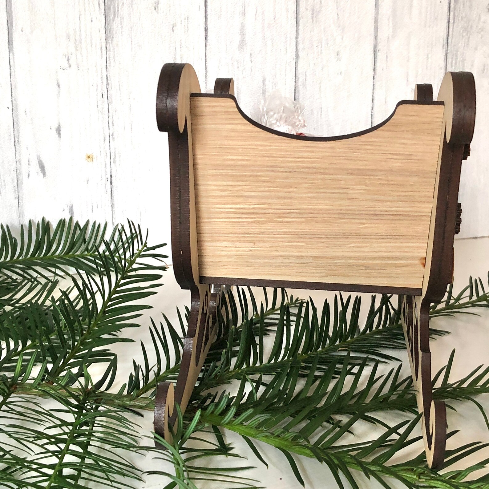 Oak Wooden Santa Sleigh Personalised/custom Oak Sleigh/christmas Gift ...