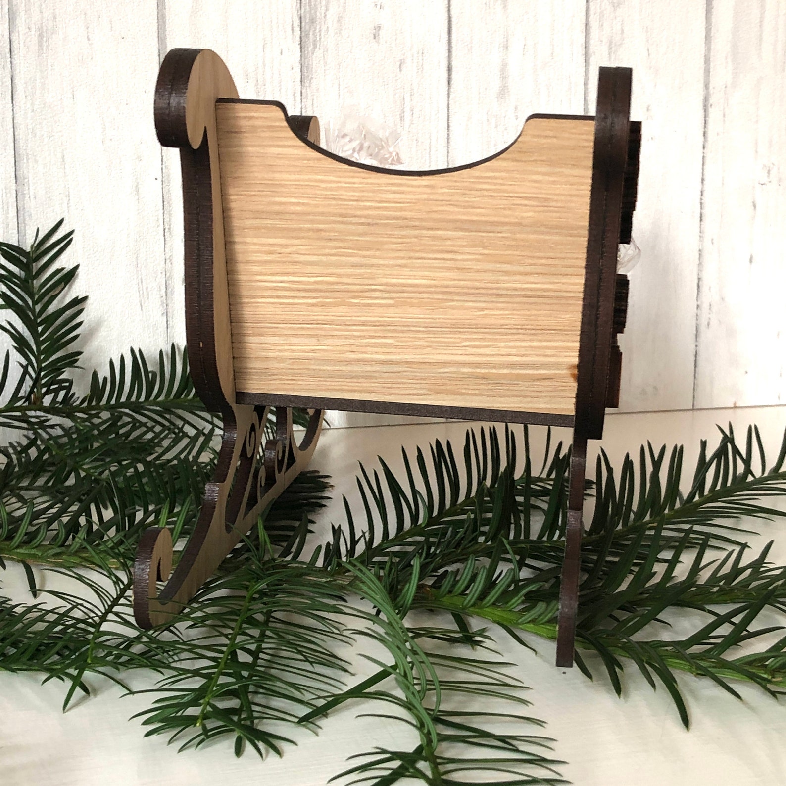 Oak Wooden Santa Sleigh Personalised/custom Oak | Etsy