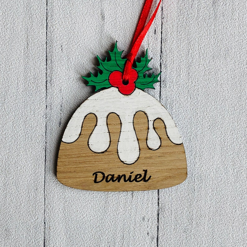 Christmas Pudding Pack 4-8 Wooden Place Setting Names - Etsy UK