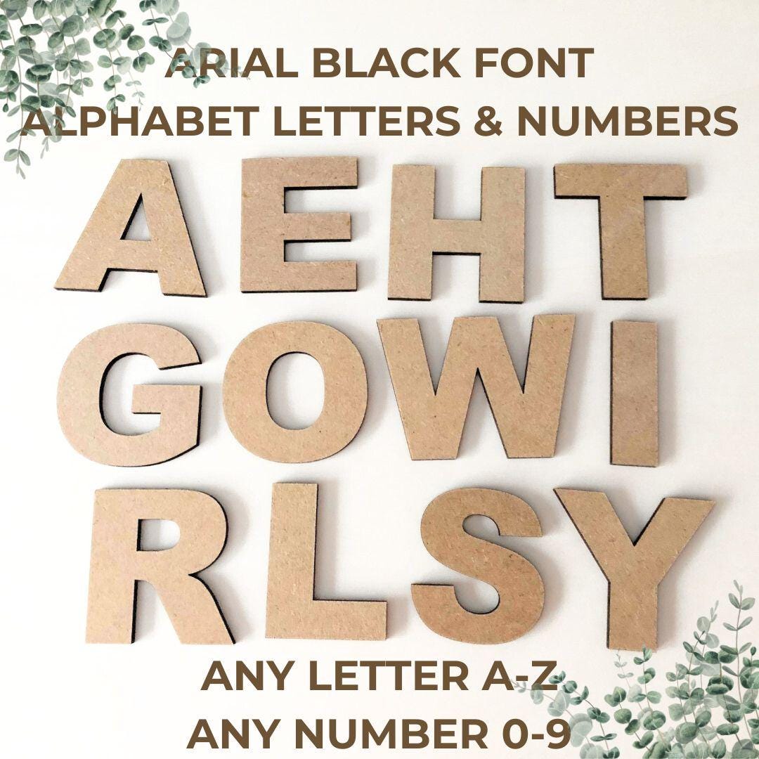 Laser Cut Wooden Letters: Arial Black Font, Craft Supplies (4mm/6mm ...