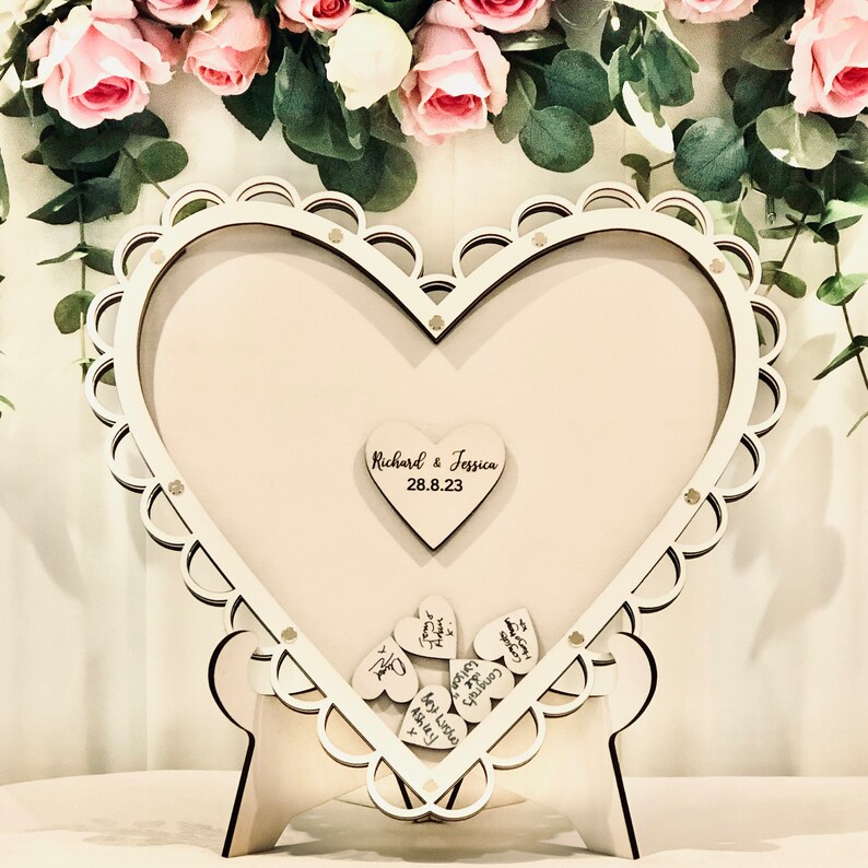 Heart Drop Box Alternative Wedding Guest Book: Scalloped Edge ...