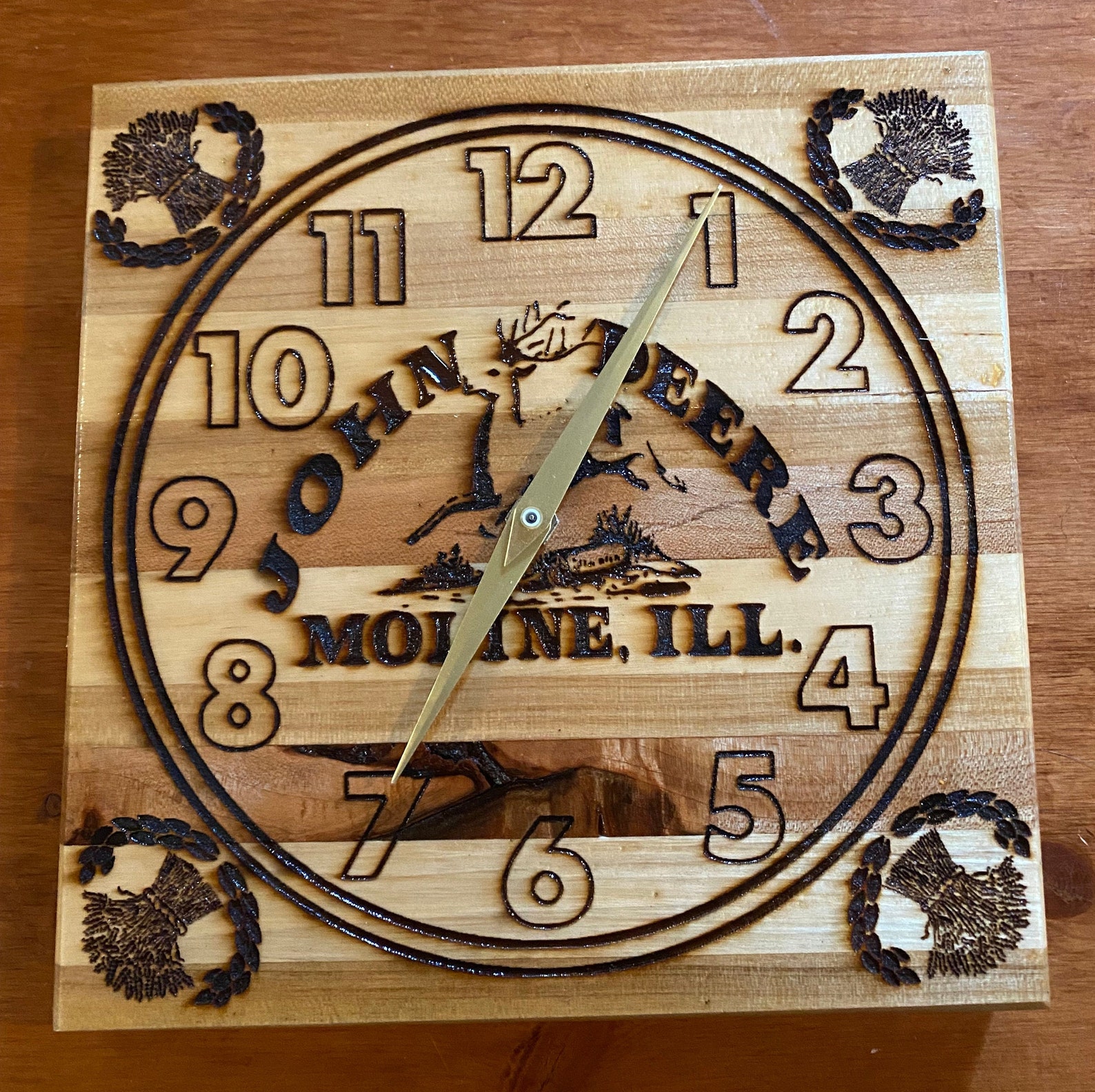 John Deere Wall Clock Made From Recycled Wood, Battery Powered Clock ...