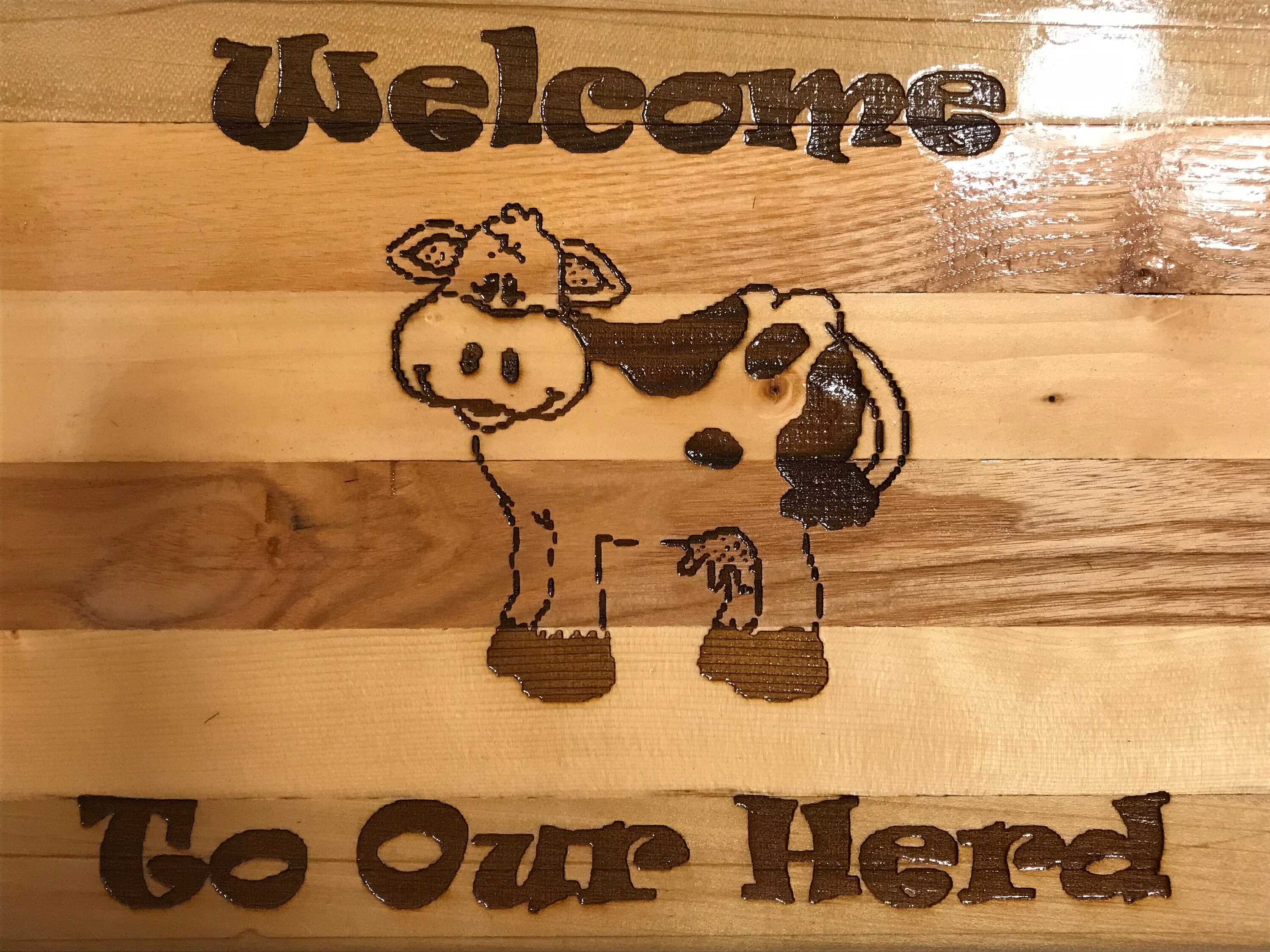Welcome to Our Herd Welcome Sign Made From Recycled Wood, Welcome Sign ...