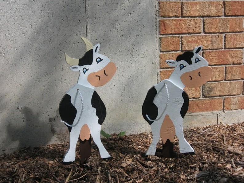 Cow and Bull Garden Ornament - PDF Plans and How to Instructions - Etsy