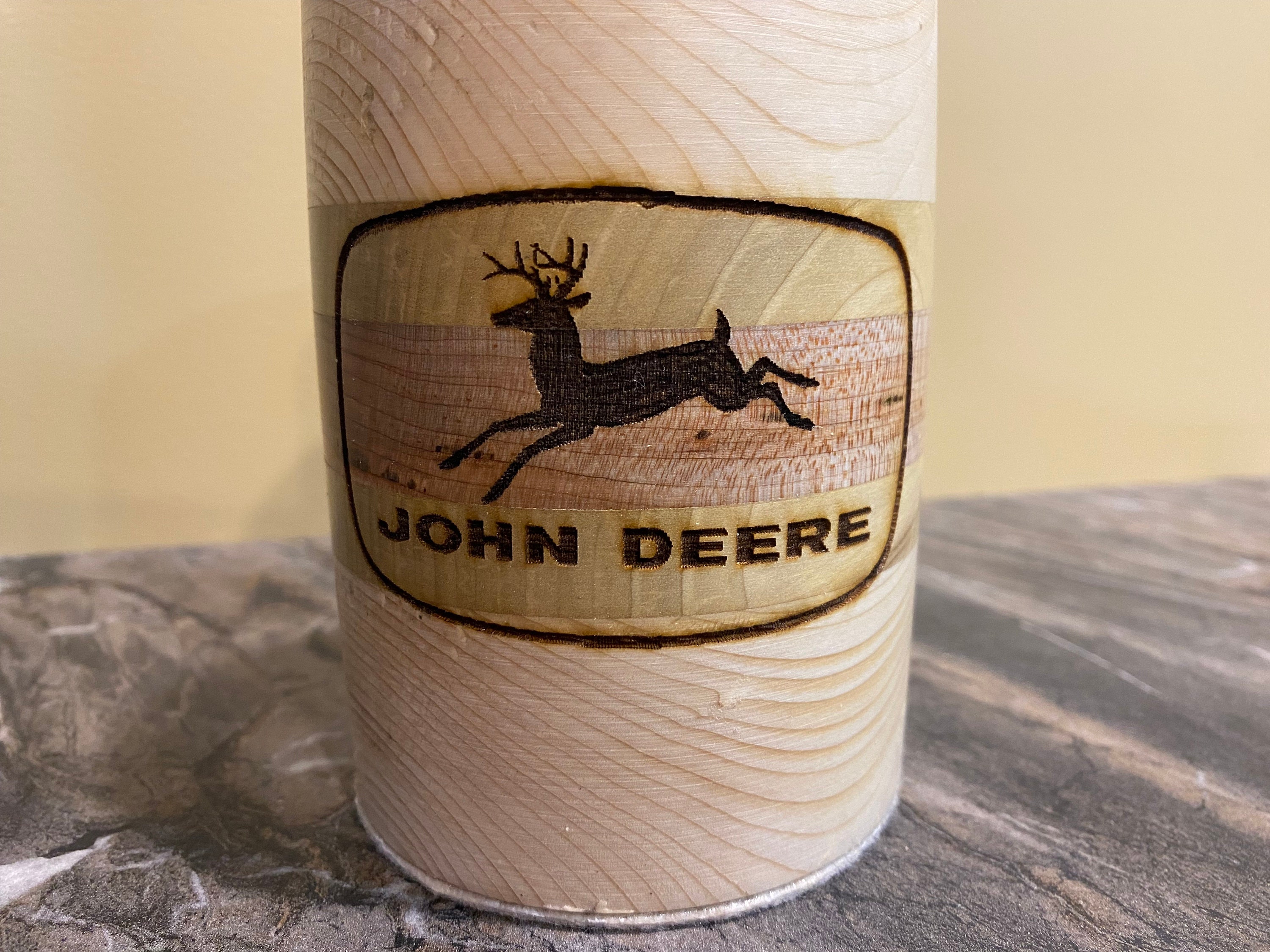 John Deere Hand Turned Wooden Pencil Holder, Pen Holder, Recycled Wood, Desk Top. - Etsy