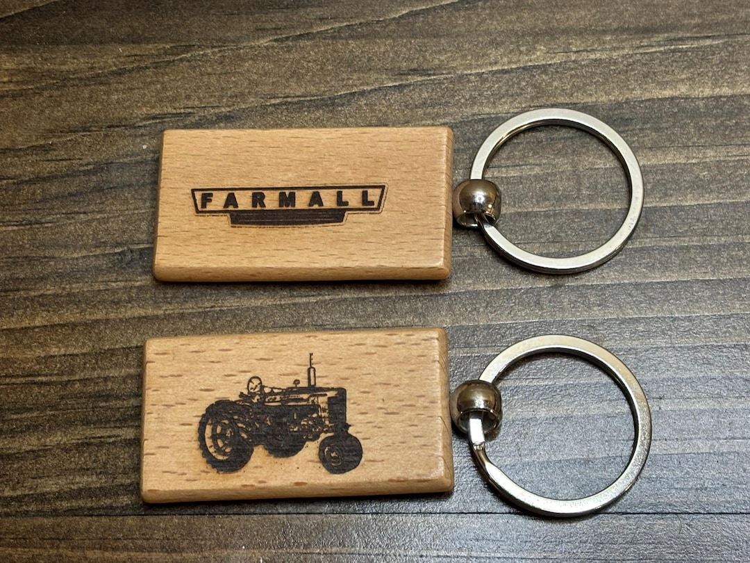 Farmall Tractor Wooden Key Chain - Etsy