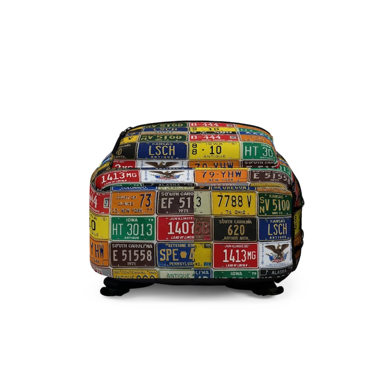 Personalizable License Plate Backpack | Polyester Travel Bag - Etsy