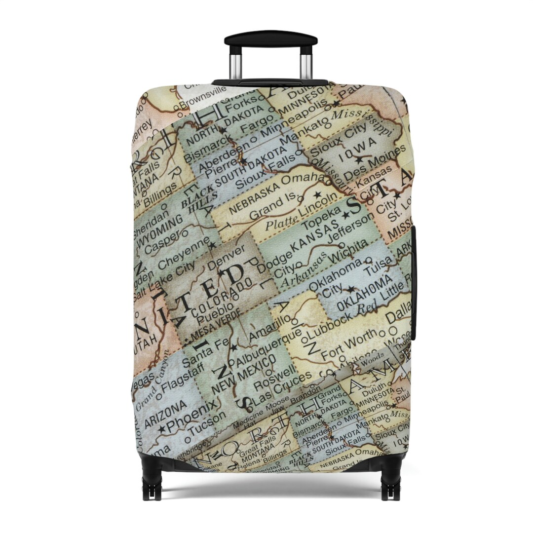 USA Map Luggage Cover | United States Map Suitcase Cover | Luggage ...