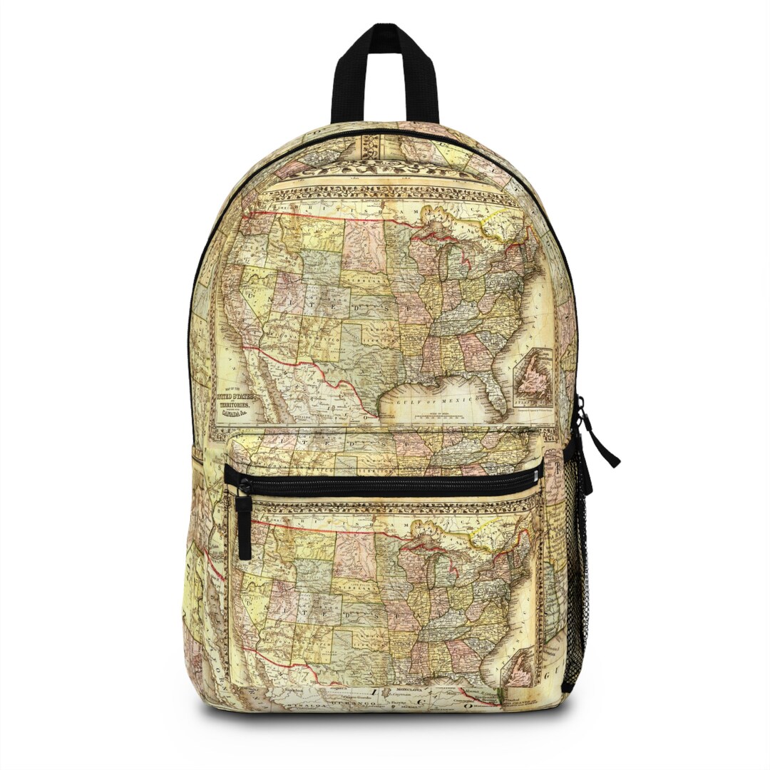 United States Vintage Map Backpack | Crisply Prinyed Durable Map Bag - Etsy