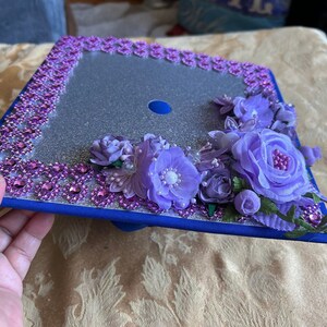 Customizable Graduation Hat Cover Cap Topper Purple Theme - Etsy
