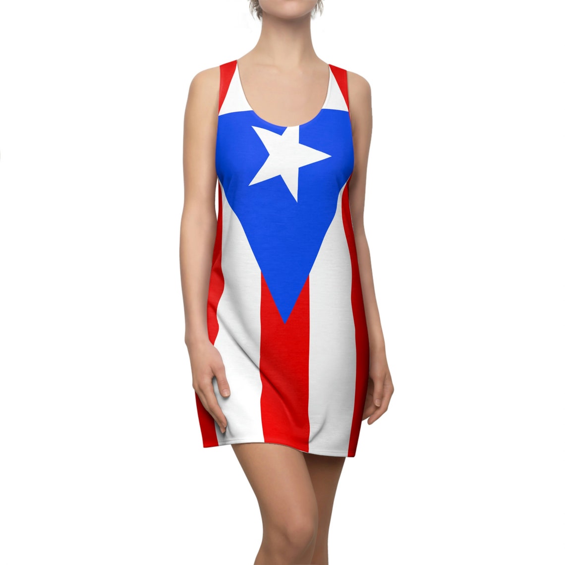 Puerto Rico Flag Dress Women's Cut & Sew Racerback Dress Multi Cultural ...