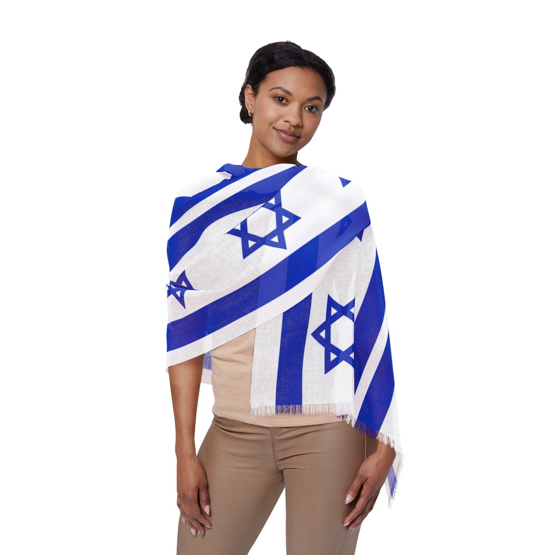 Israel Flag Light Scarf | Crisply Printed One Sided Print Israel Scarf ...