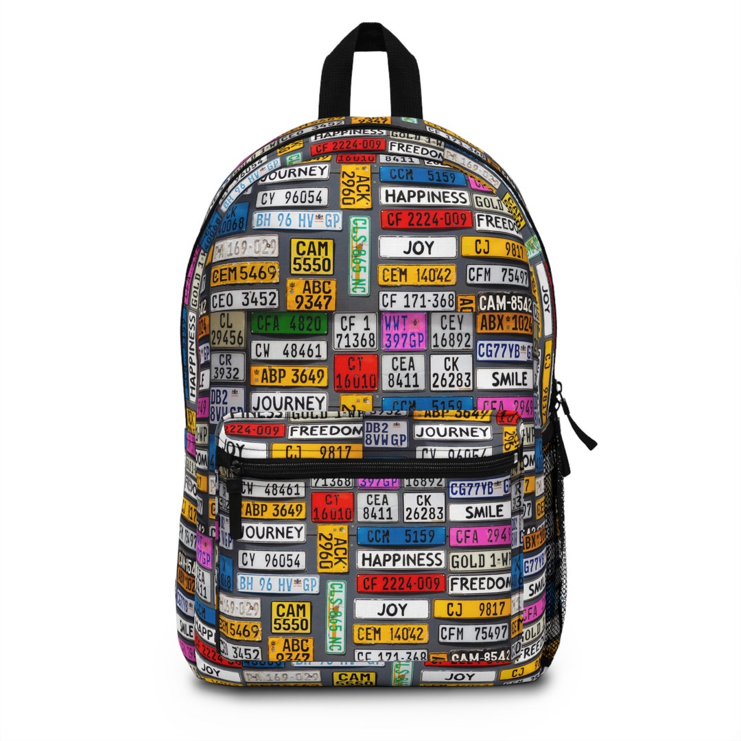 Personalized Inspiring Quotes Backpack | One of a Kind Plate Number ...