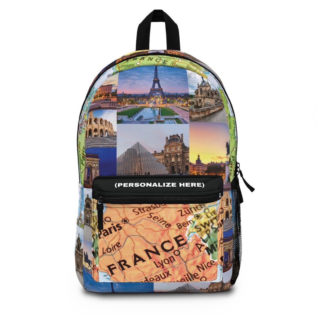 Personalized Paris France Backpack | France Souvenir Backpack Bag - Etsy