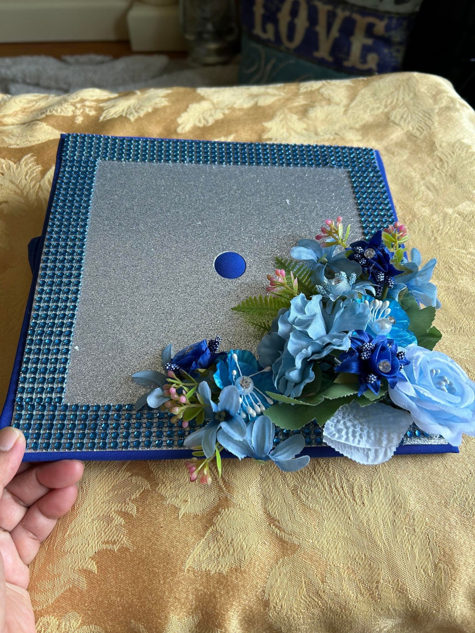 Customizable Graduation Hat Cover, Cap Topper Blue Theme Tassel Topper ...