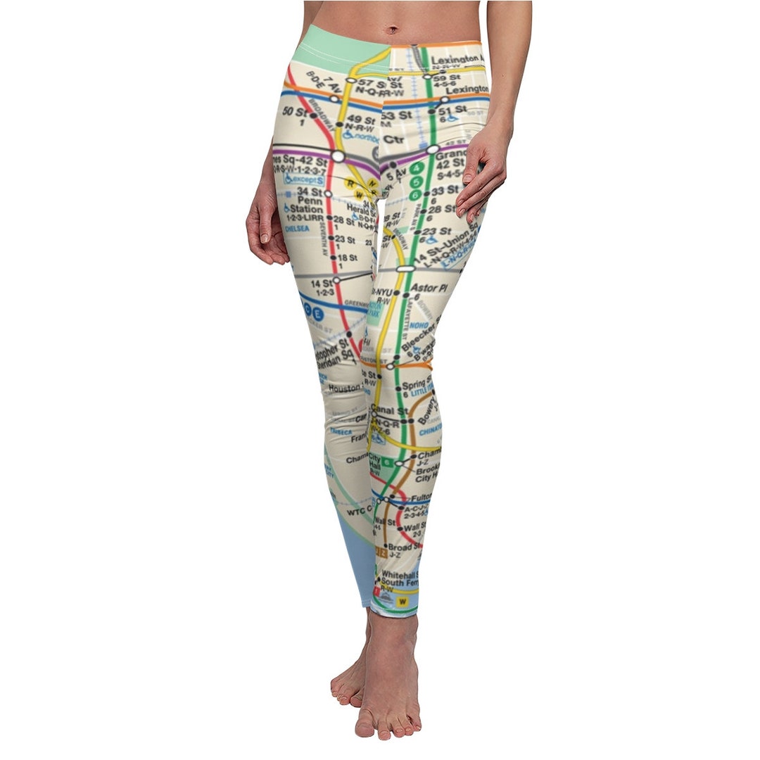 Unique Leggings, Newyork City Subway Map Women's Casual Leggings | One ...