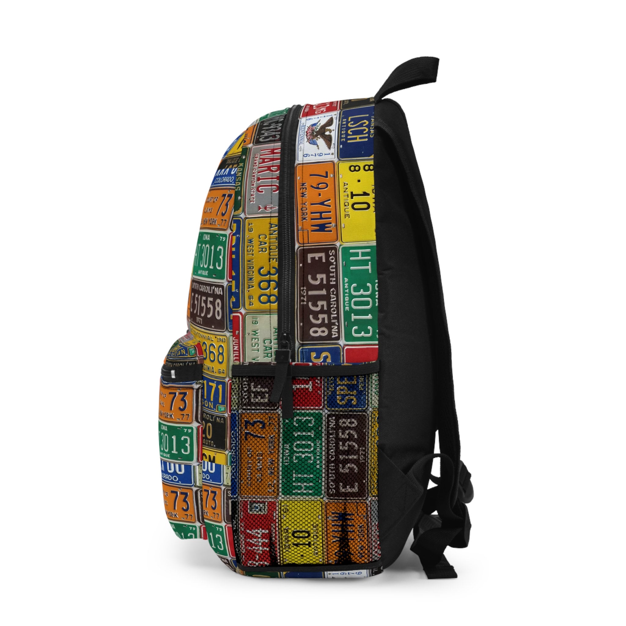 Personalizable License Plate Backpack | Polyester Travel Bag - Etsy