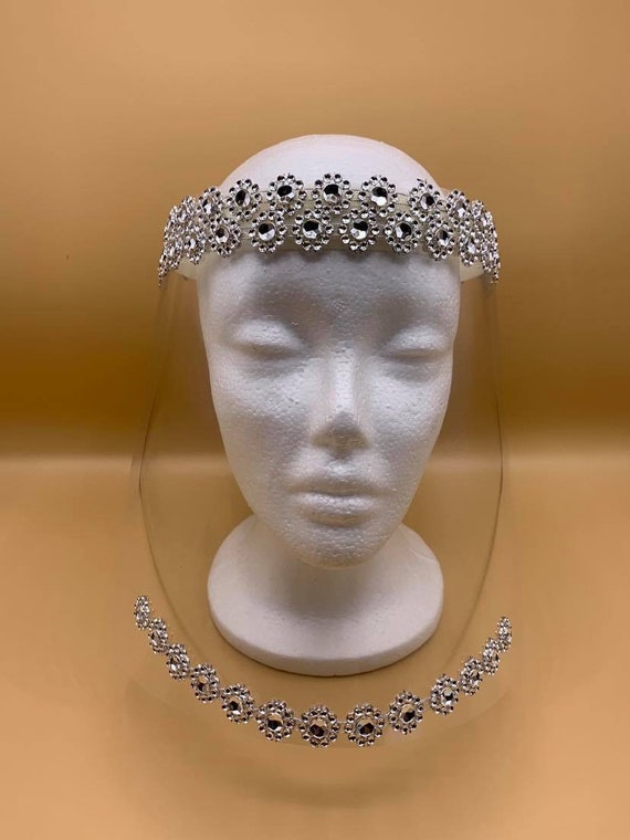 Face Shield Princess Crown Tiara Bedazzled Silver Rhinestone - Etsy