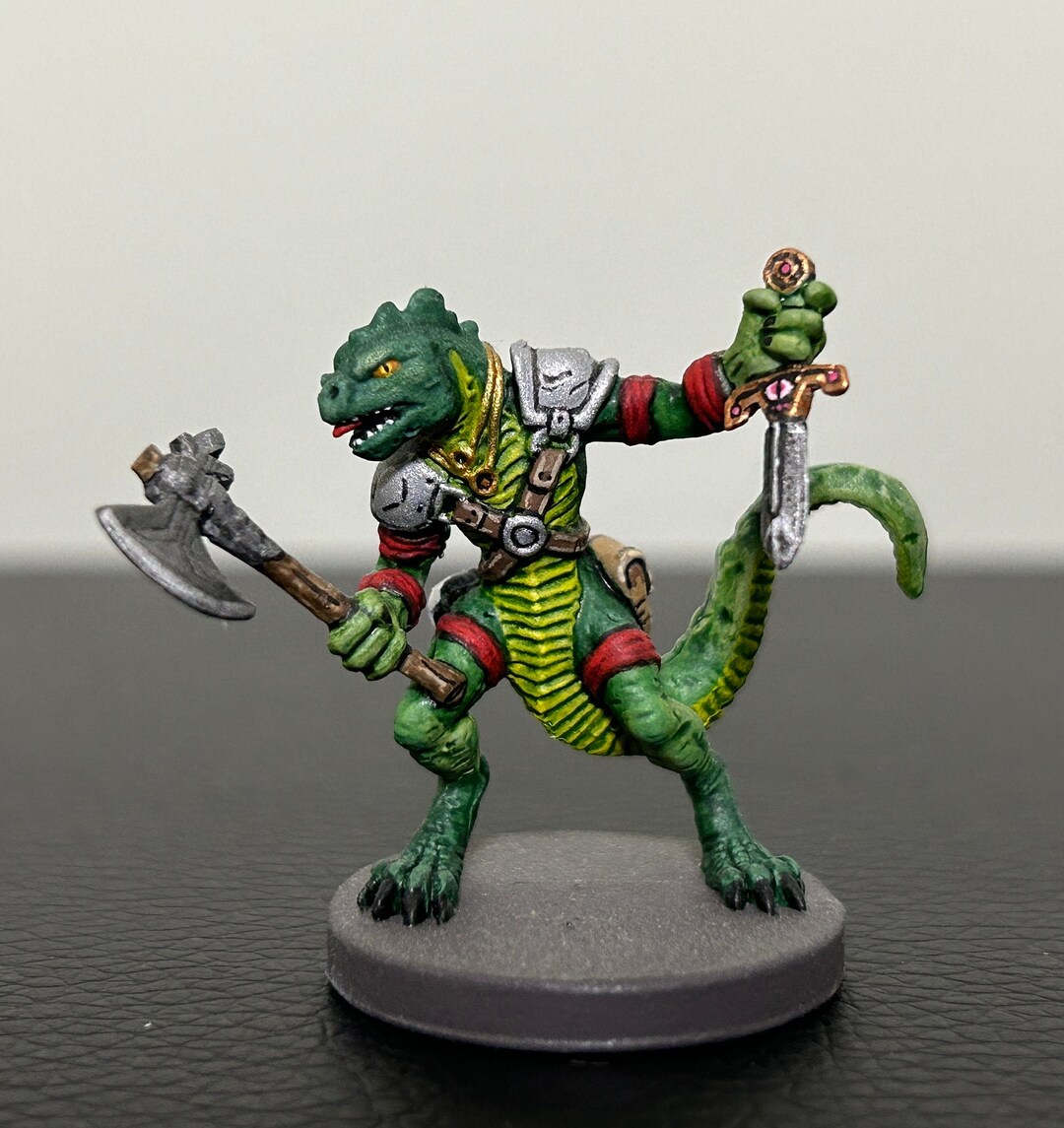 Painted Dragonborn / Lizardfolk Miniature. Custom Modded and - Etsy
