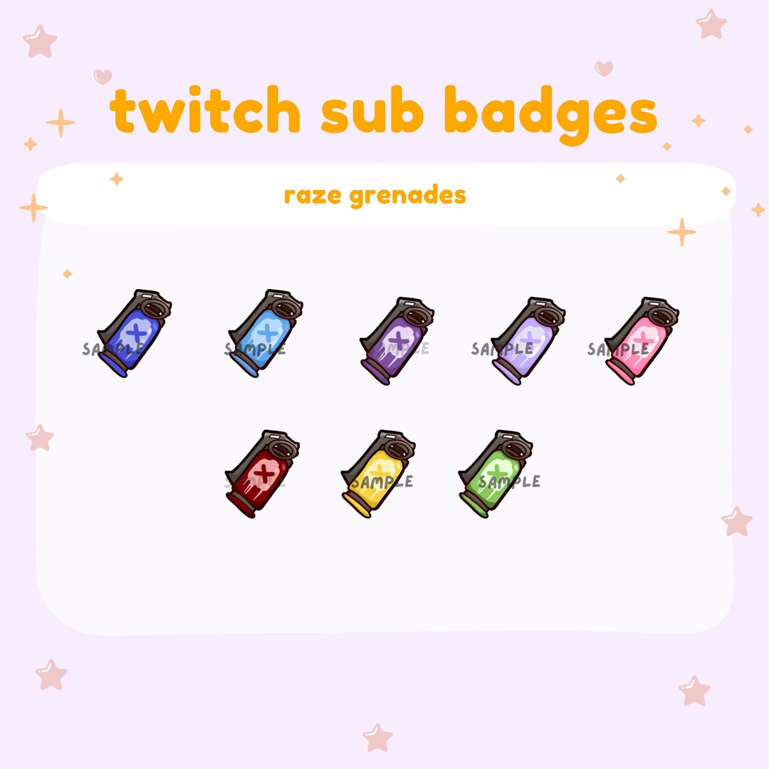 Valorant Raze Grenade Badges Channel Points Twitch Channel Point Twitch ...