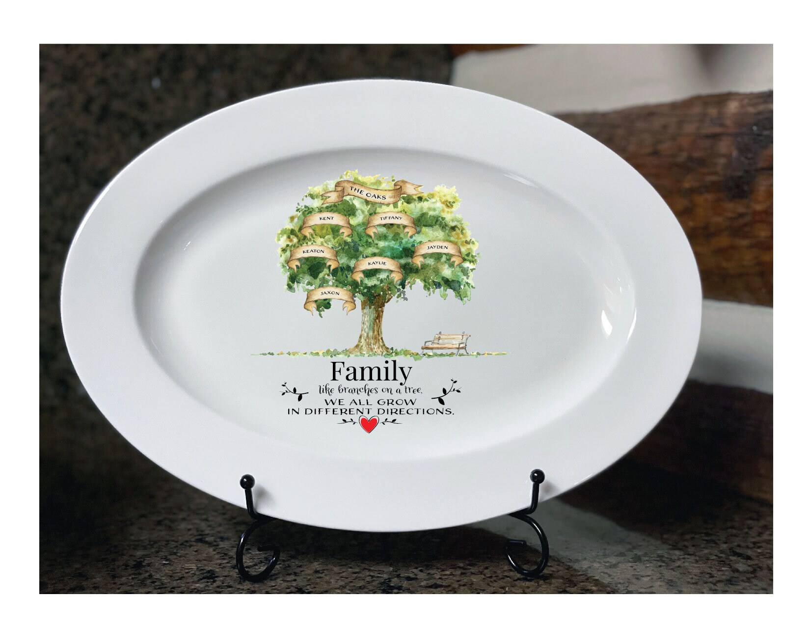 Custom Personalized Family Tree Square Plate Platter Heirloom Wedding ...