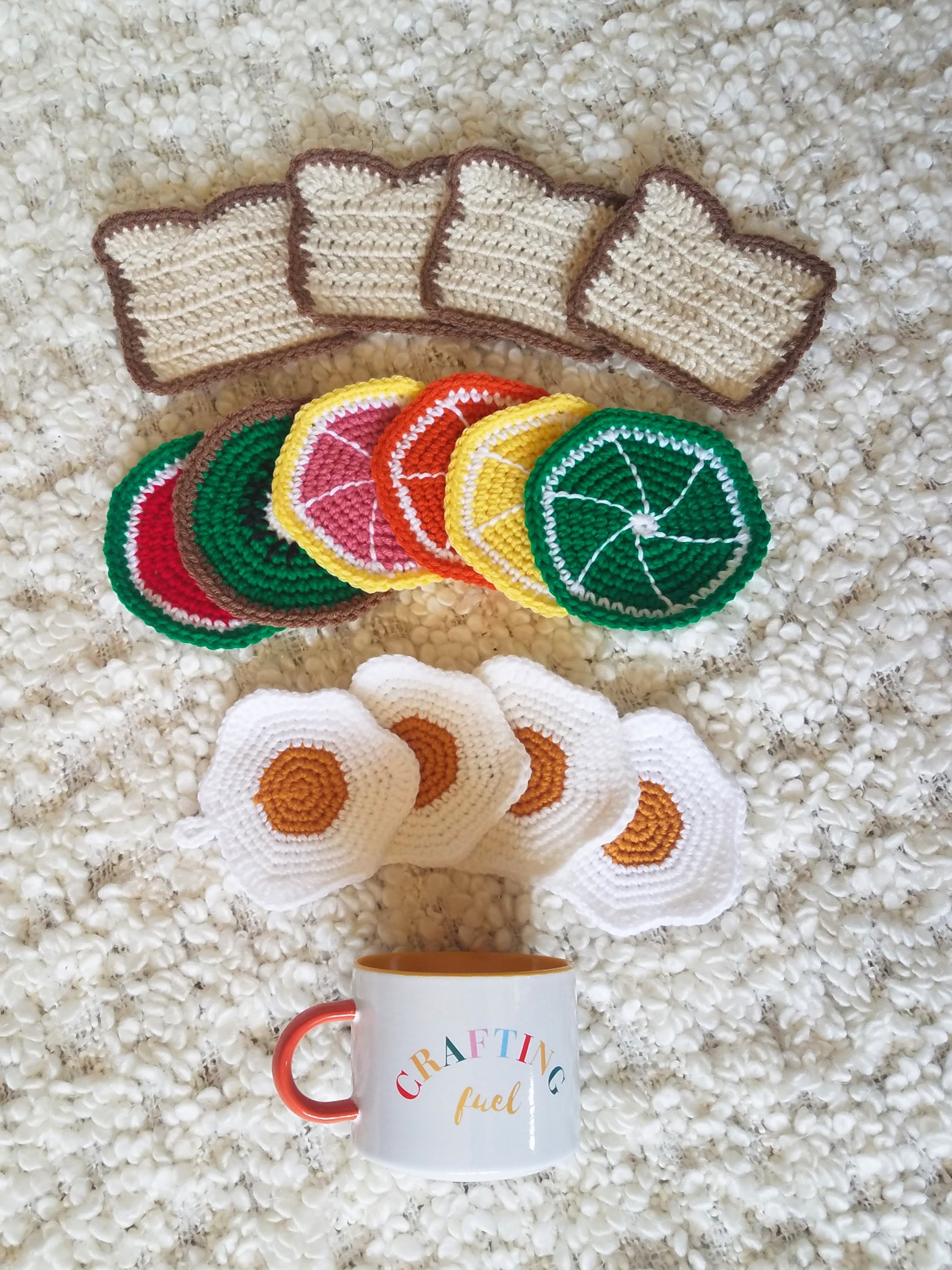 Toast Coaster *digital Pattern* - Crochet Bread Slice Coaster Pattern ...