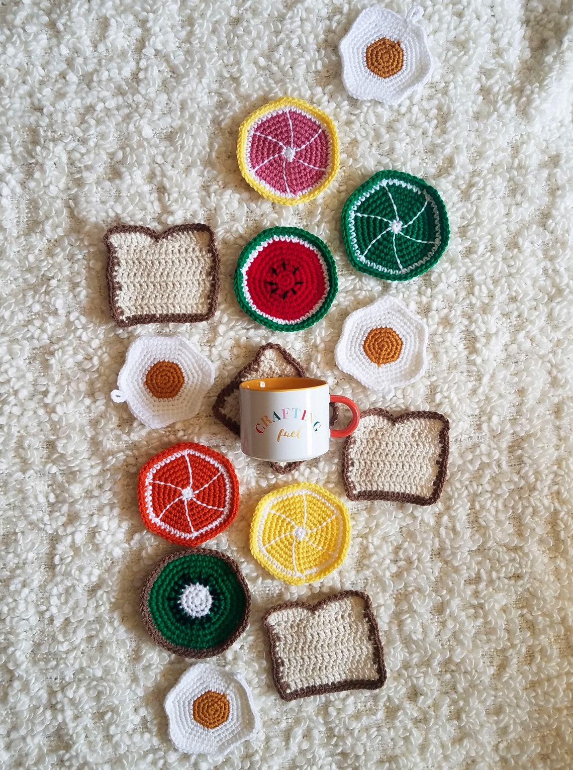 Toast Coaster *digital Pattern* - Crochet Bread Slice Coaster Pattern ...