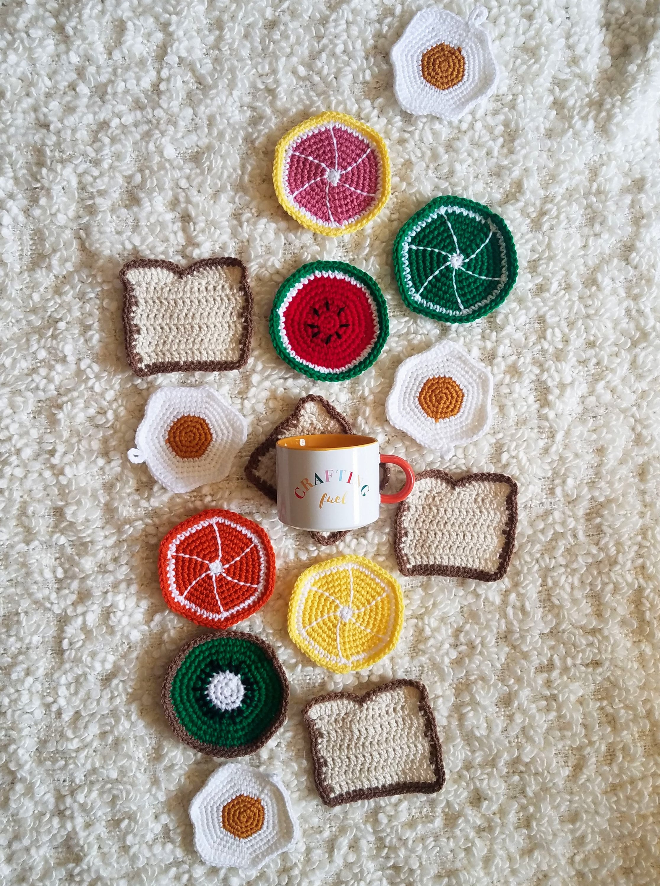 Toast Coaster *digital Pattern* - Crochet Bread Slice Coaster Pattern ...