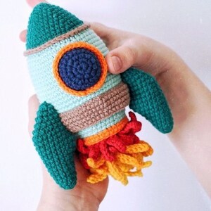 Astronaut and Rocket Crochet Pattern. Amigurumi Rocket. Playset Crochet ...