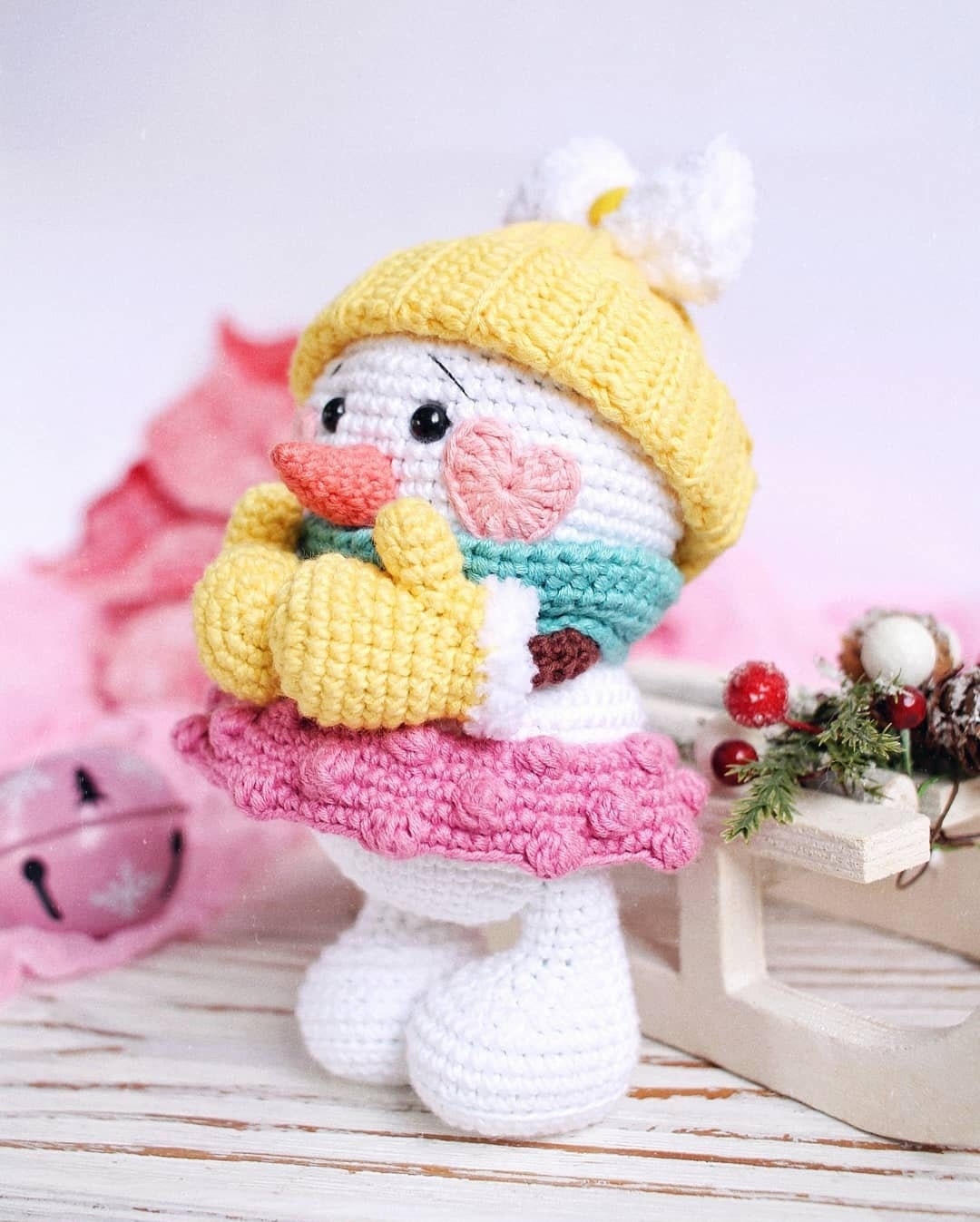 Snowman Crochet Pattern Sweet Snowgirl Pattern With Clothes Etsy