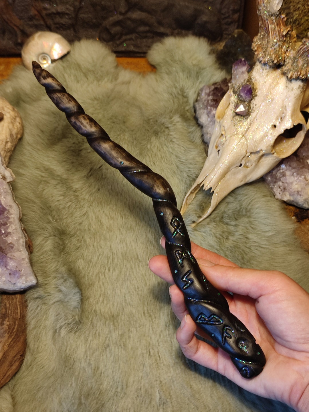 Magic Rune Ritual Stick Oak Wood Wand Magic Wand Witch Shaman Magic ...