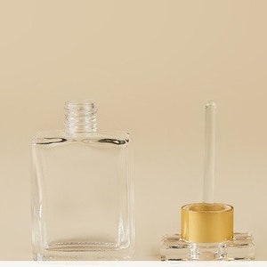 15 Ml Square Glass Bottle With Glass Drop Stick Tops Empty - Etsy