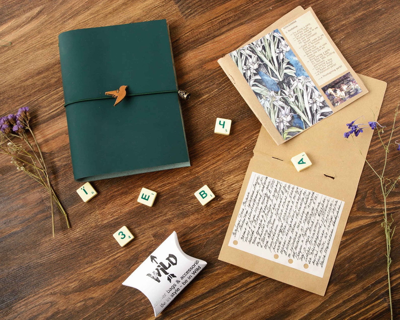 Emerald Green Leather Notebook Minimalist Travelers Diary | Etsy