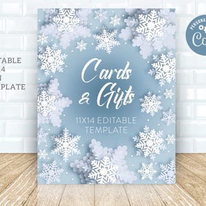 Editable Winter Snowflake Party Signs – Set of Three 8x10 Posters ...