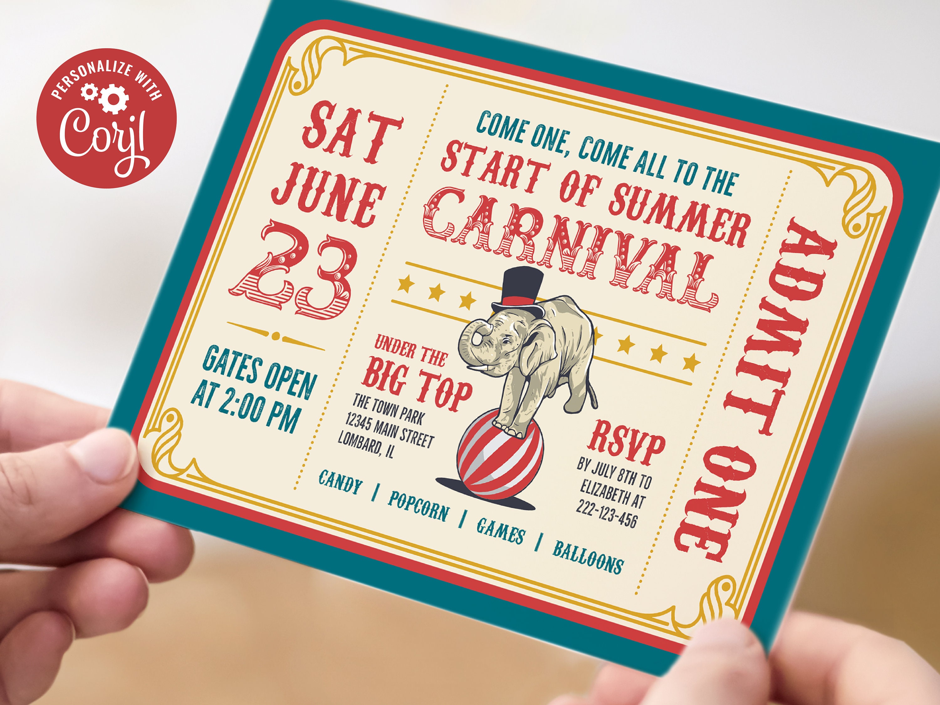 Vintage Carnival Tickets Template