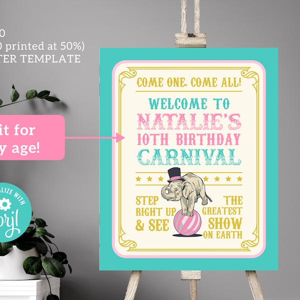 Pastel Carnival Welcome Sign - Etsy