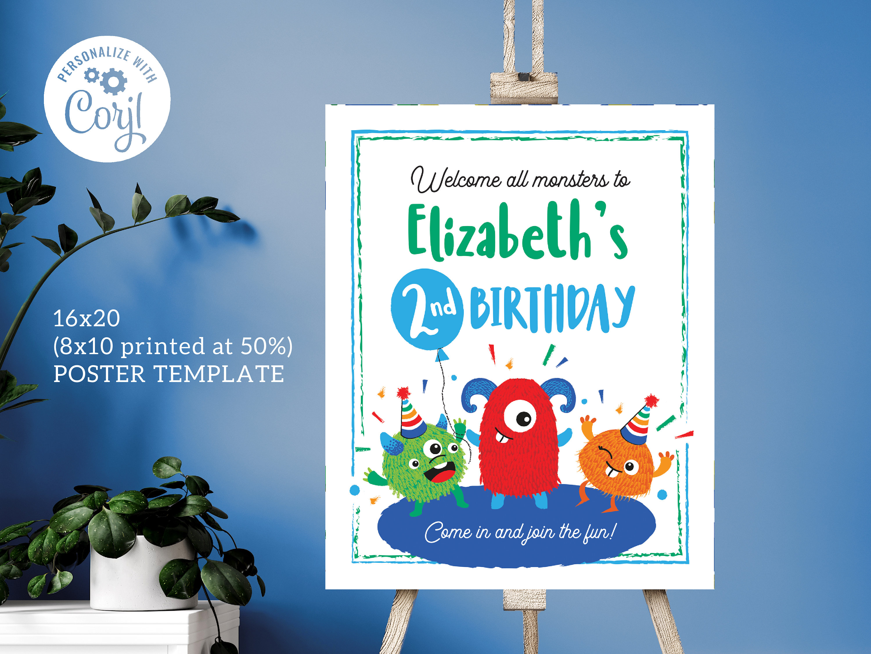 Editable Adopt a Monster Poster – Customizable 11x14 Corjl Template ...