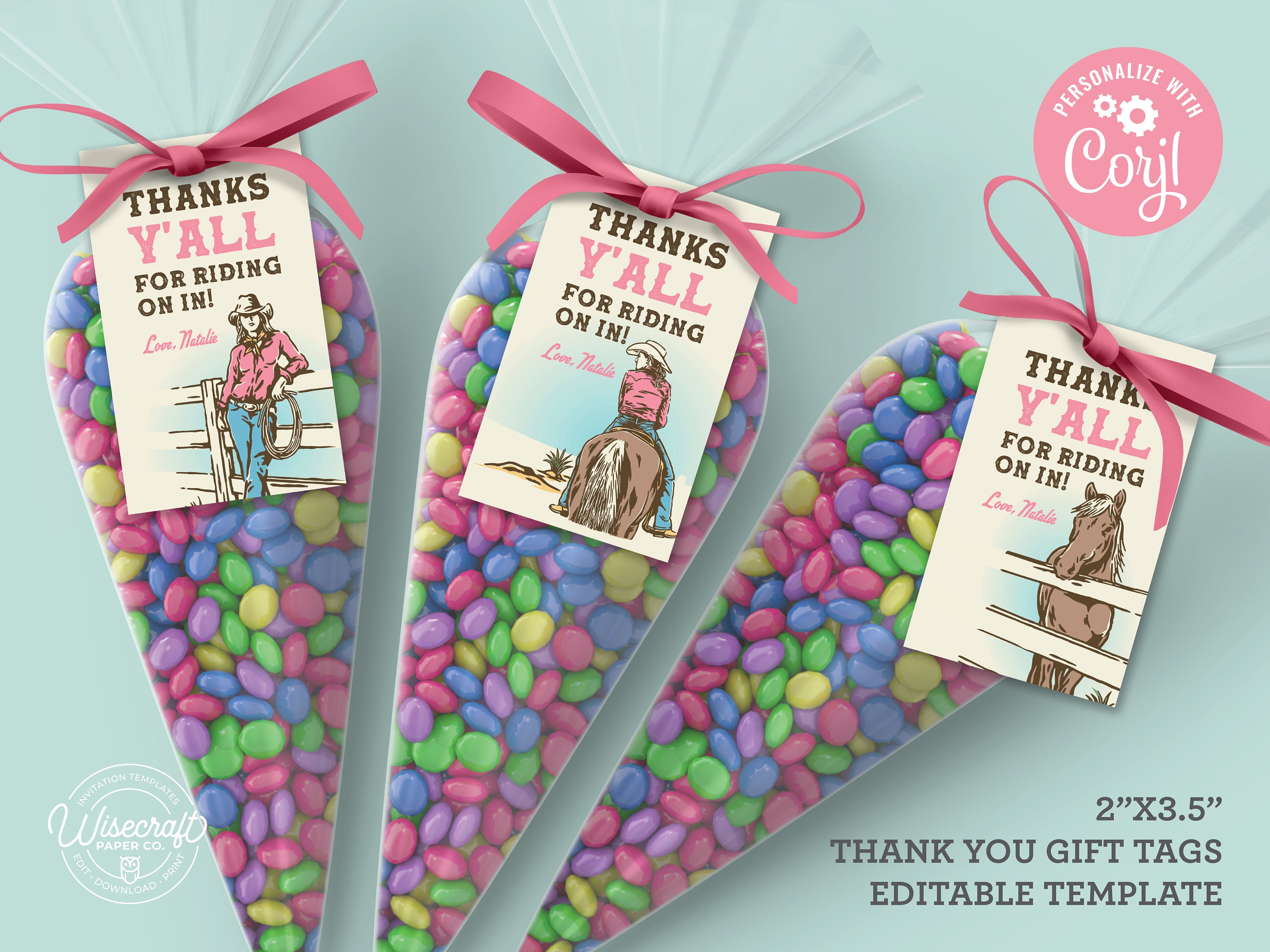 Editable Cowgirl Birthday Banner: Horseback Riding Party Corjl Template ...