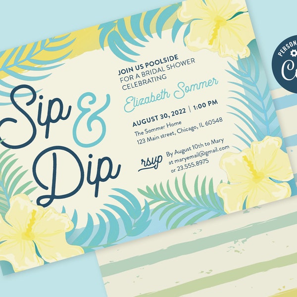 Sip and Dip Pool Party - Etsy