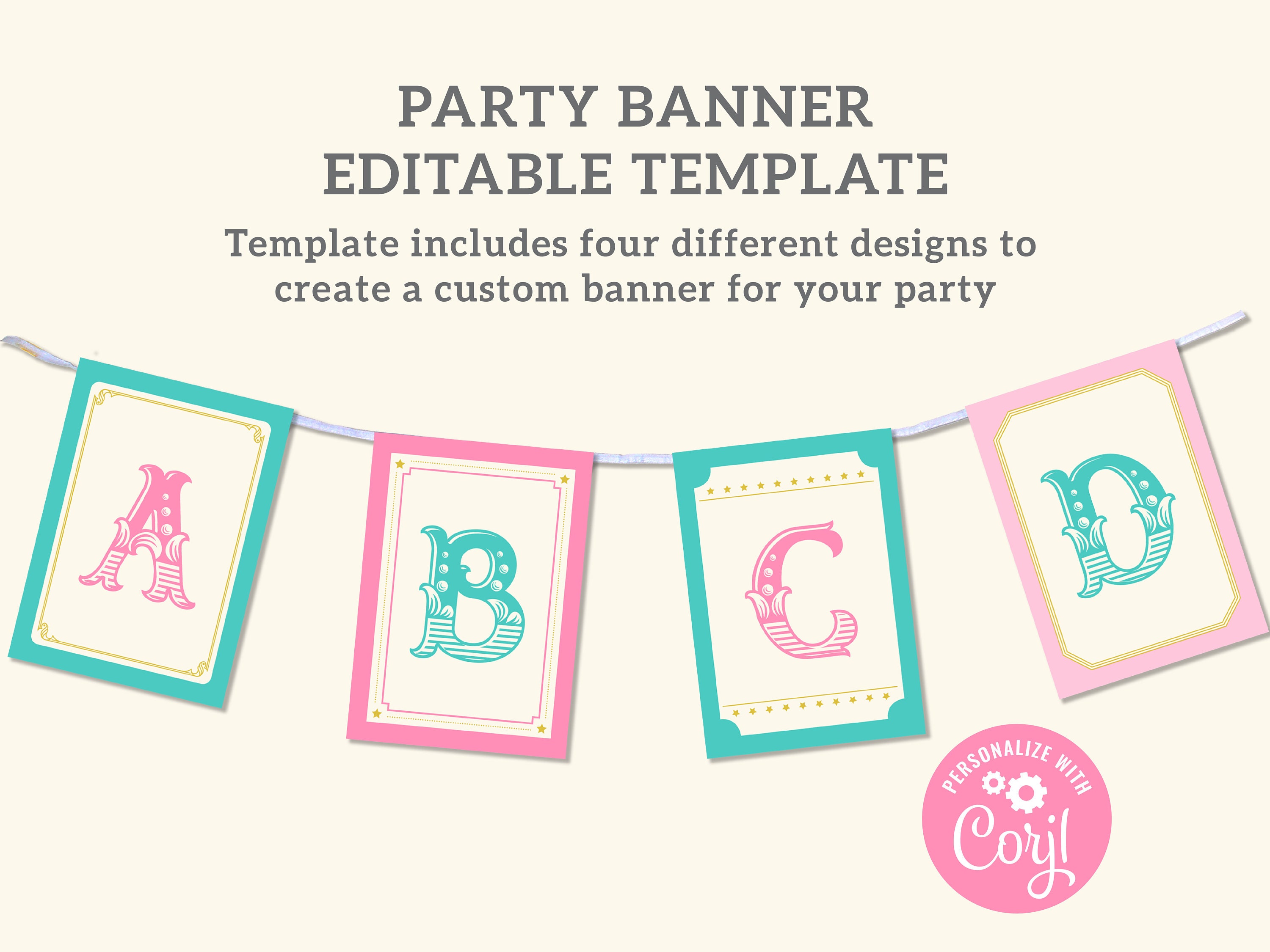 Customizable Pastel Circus Party Sign - Carnival Party Decor, 14x11 ...