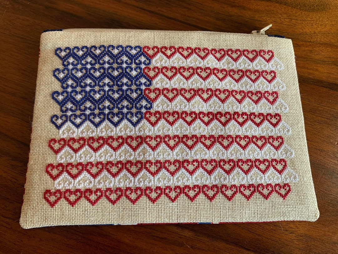 Heart Beats True - American Flag Cross Stitch Pattern - Etsy
