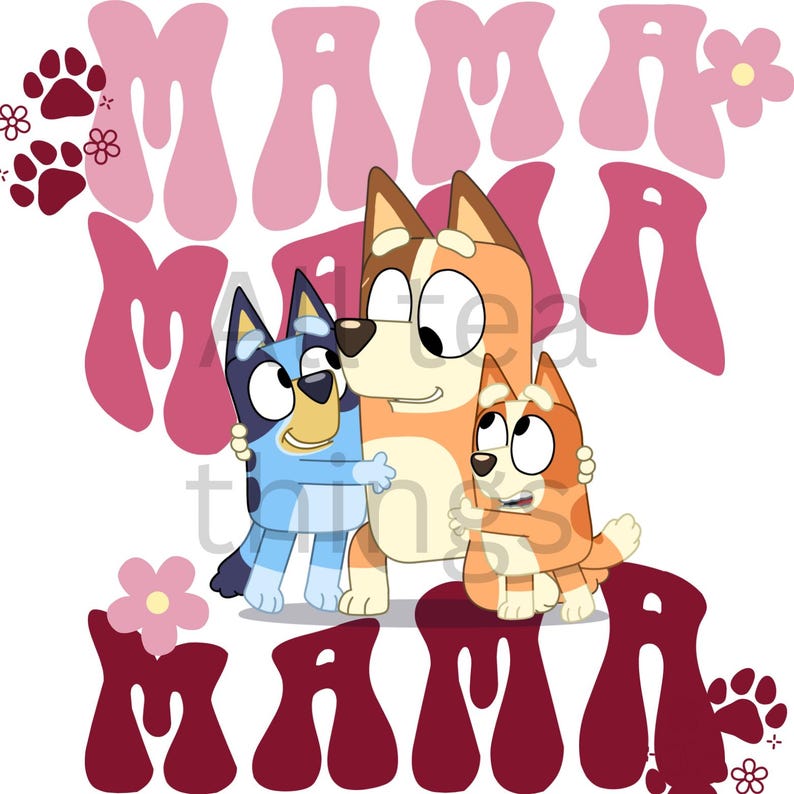 Bluey Chilli Heeler Mom PNG File, Bluey Cartoon Dog Family Clipart ...