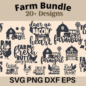 Farm Bundle Pack - SVG, PNG, JPG, Dxf, Eps - Digital Design Instant ...